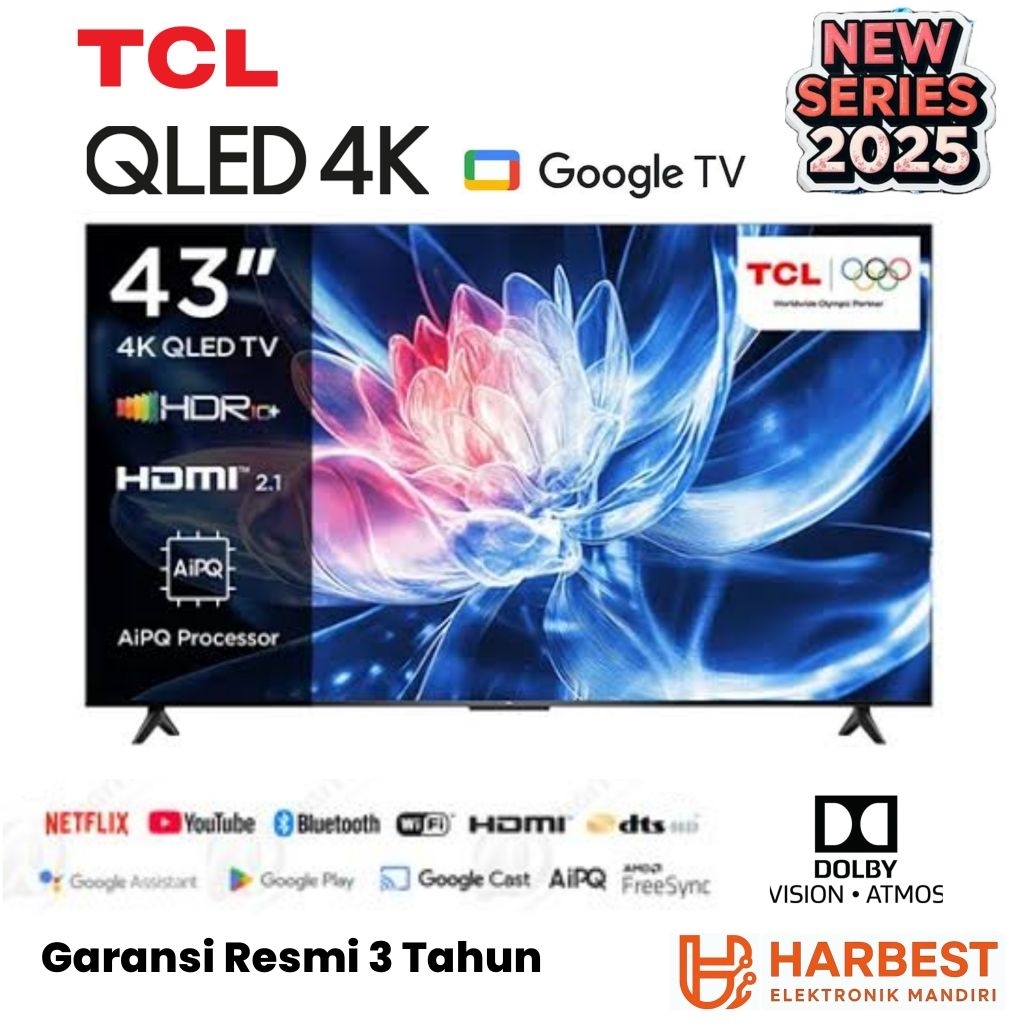 Jual Limited Edition! TCL QLED PRO GOOGLE TV 43T6C Google TV 43 Inch ...