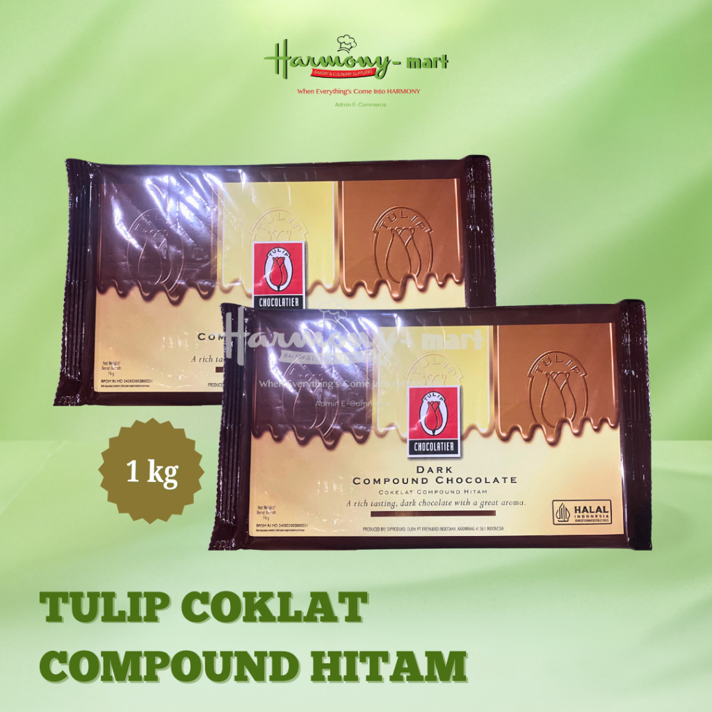 Jual TULIP Dark Coklat Compound Hitam / Dark Compound Chocolate - 1kg ...