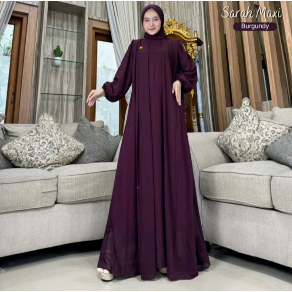 Jual Sarah Maxi | Busana Muslim | Bahan Ceruty | Mewah 2025 | Shopee ...
