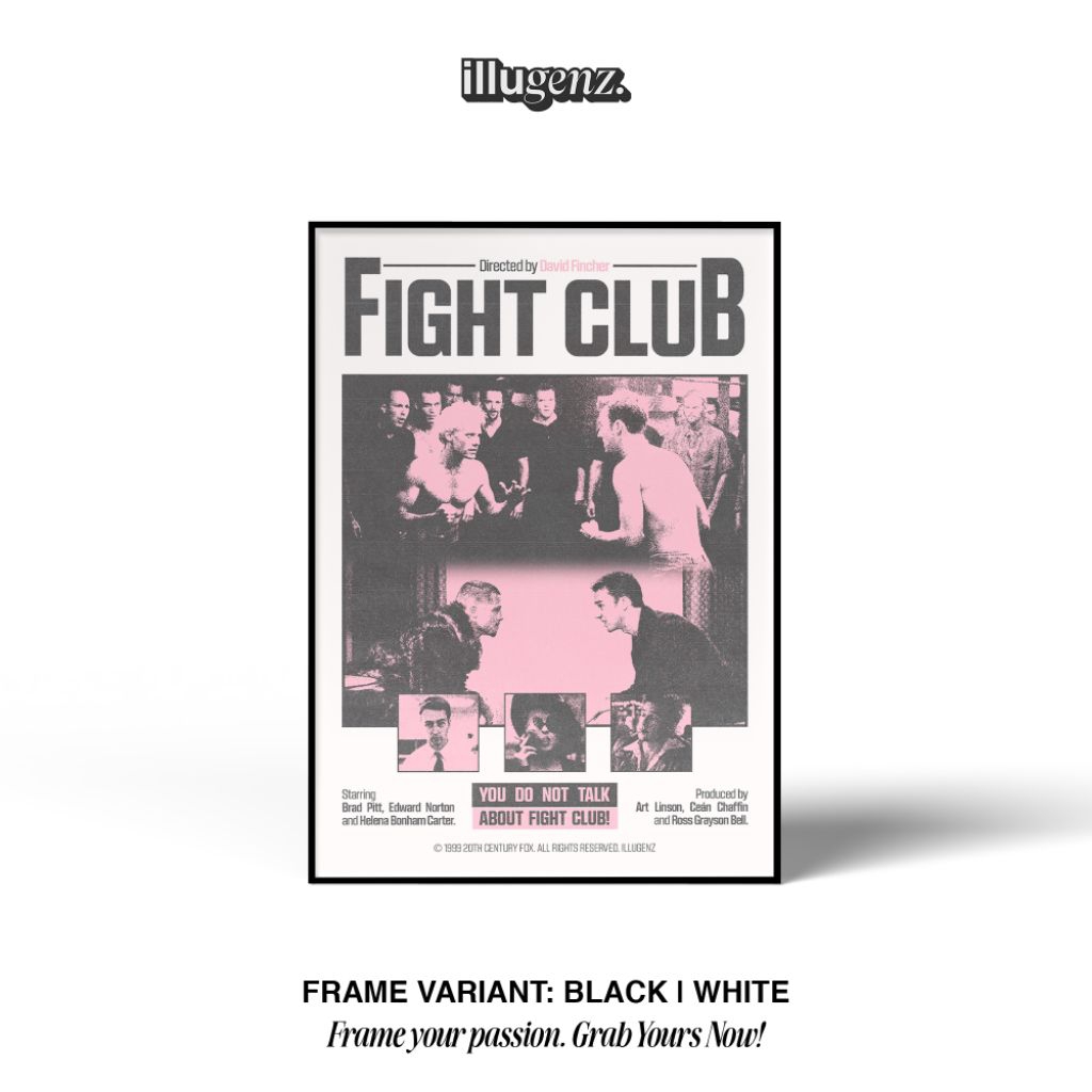 Jual Poster Frame Block Movie Fight Club | White Edition Original ...
