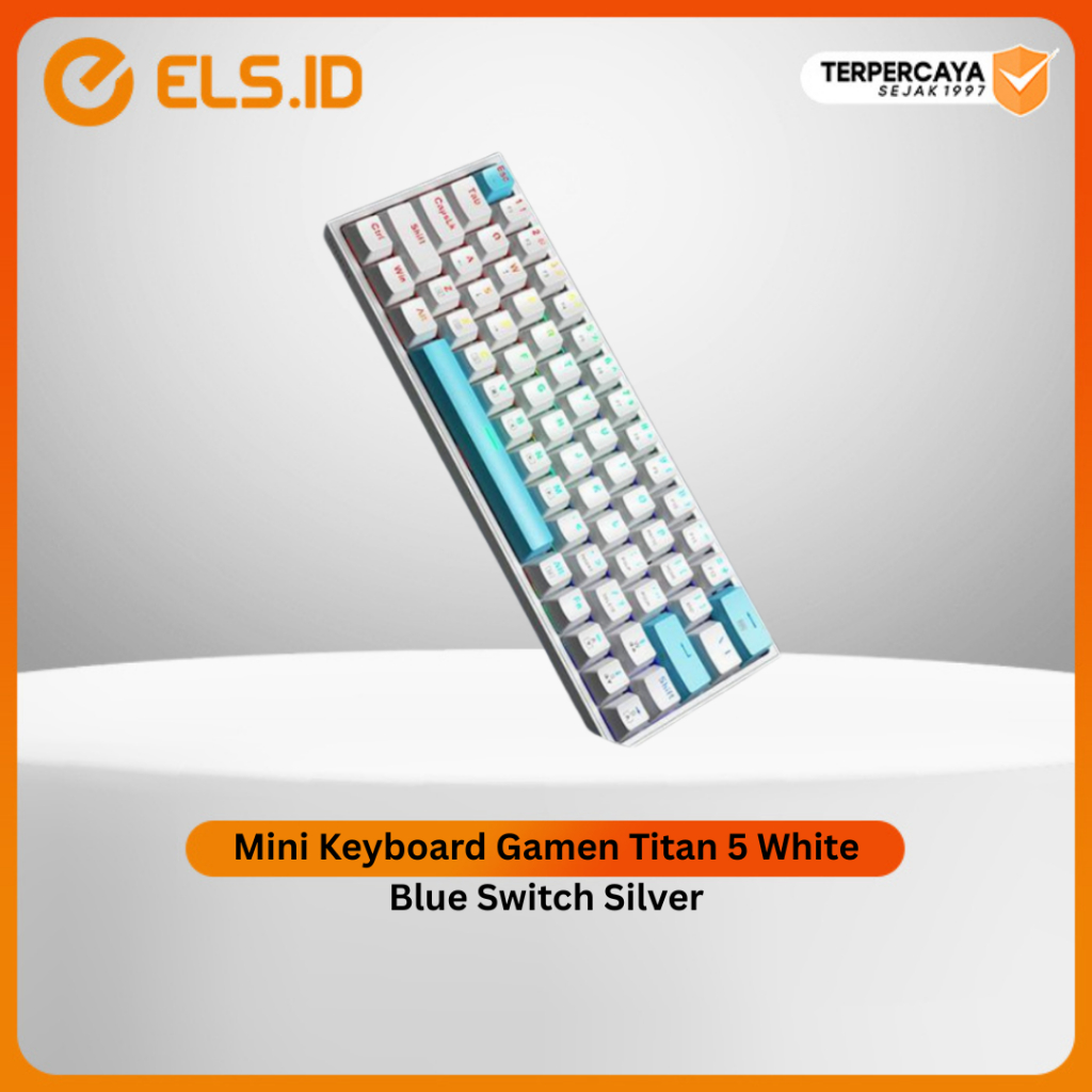 Jual Mini Keyboard Gamen Titan 5 White Blue Switch Silver Mechanical ...