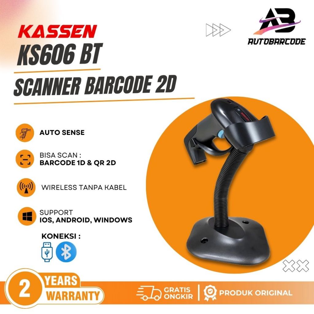 Jual Scanner Bluetooth Kassen KS606 Autoscan 2D Wireless 1D Scan ...