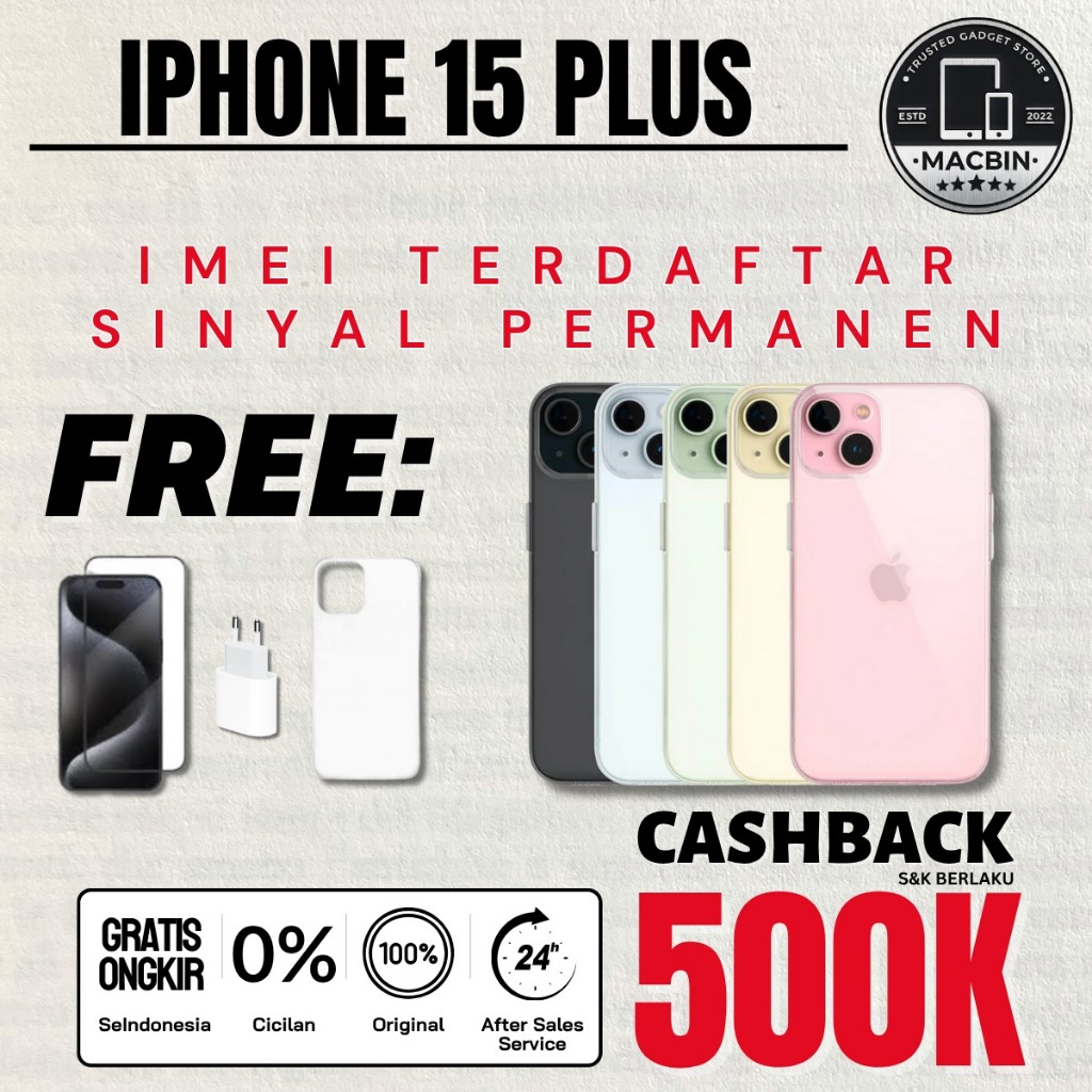Jual iP 15 Plus | iPhone 15 128GB 256GB 512GB Second Fullset Imei ...