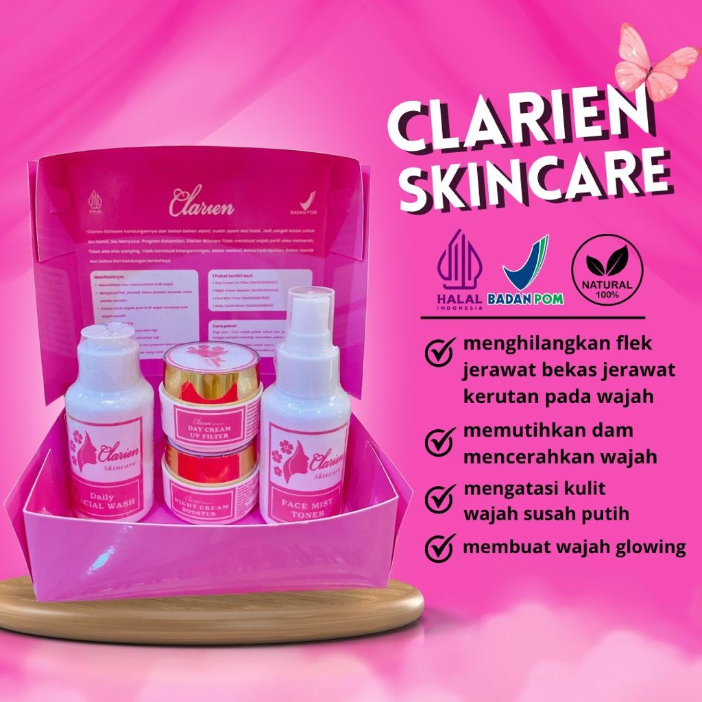Jual Clarien Skincare Booster Cream Pemutih Wajah Susah Putih Kusam ...