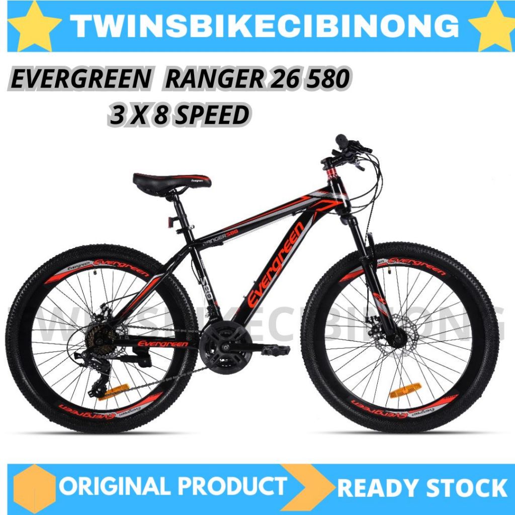 Jual Sepeda Gunung 26 MTB EVERGREEN RANGER 580 3 x 8 Speed | Shopee ...