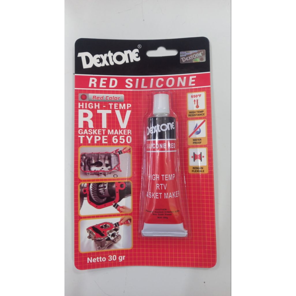 Jual LEM DEXTONE - RED SILICONE SEALENT 30 GRAM - LEM GASKET RTV HIGH ...