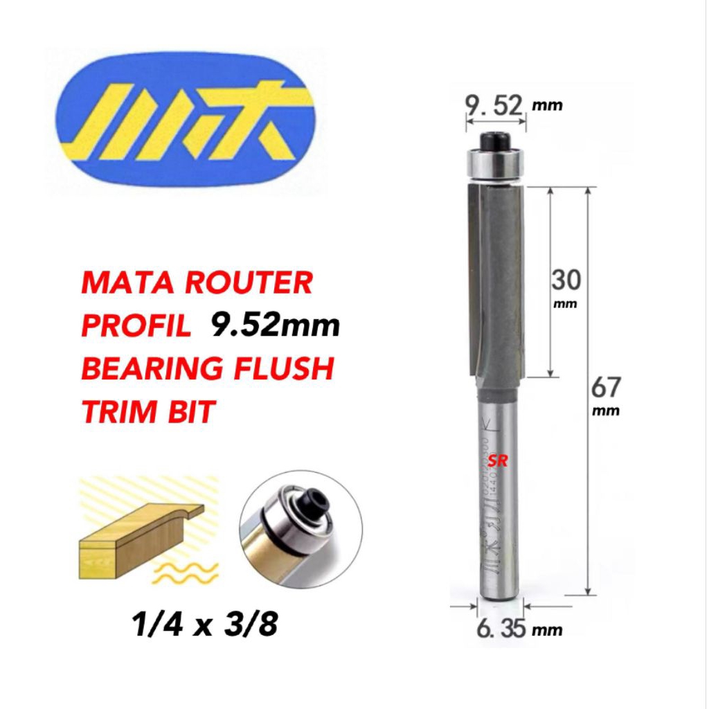 Jual Mata Router/ Profil 10 mm Bearing/ Roda/ Flush Trim Bits CHUAN MU ...