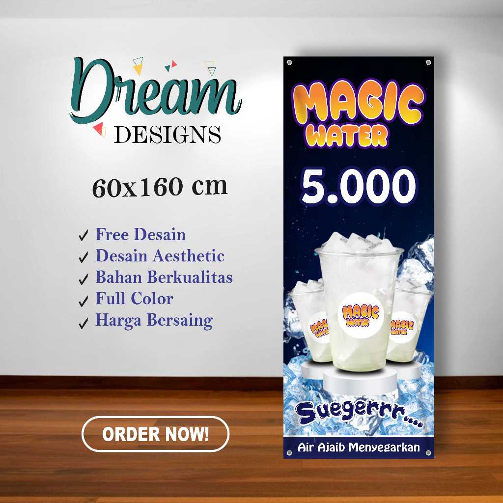 Jual Jual Cetak Spanduk Banner 60x160 cm magic water segar | Shopee ...