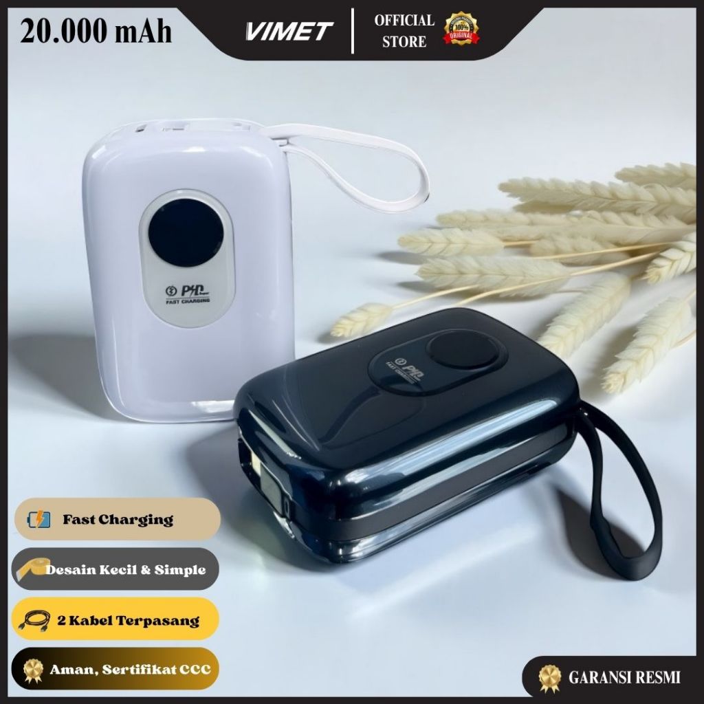 Jual VIMET V42 Powerbank Original By VIMET Kapasitas 20000mAh Fast ...