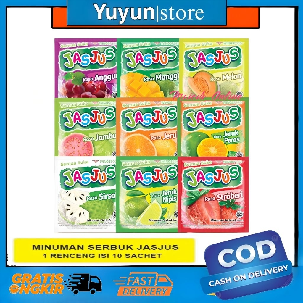Jual Jasjus Minuman Serbuk Rasa Buah 6gr ( 1 Renceng 10 Sachet ...