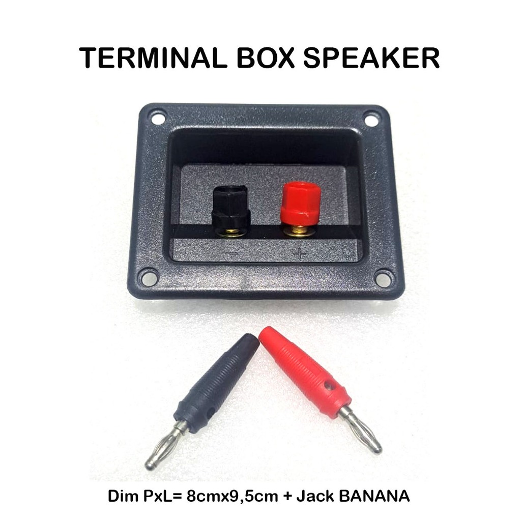 Jual Terminal Box Speaker Dim. PxL=8cmx9,5cm + Jack Banana Karet Merah ...