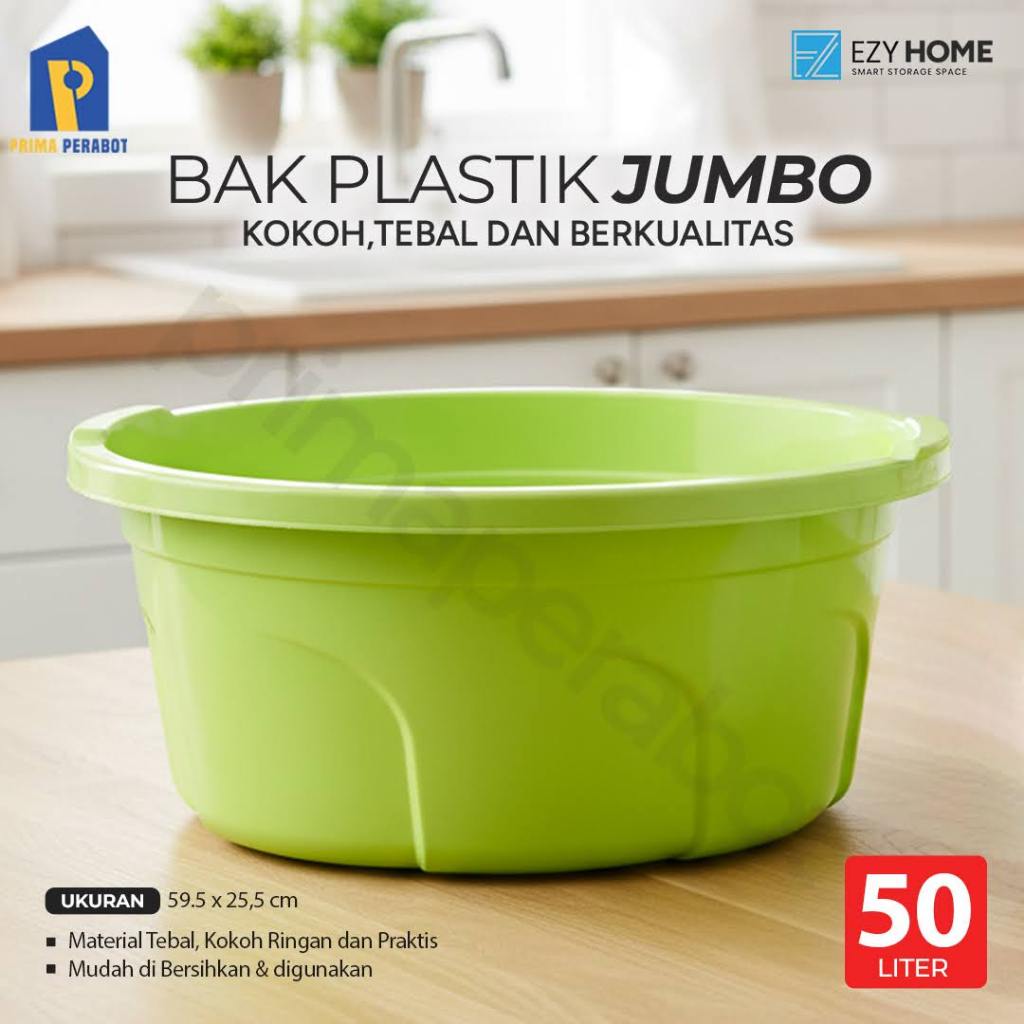 Jual Baskom Plastik PP Extra Large Tebal Kuat Baskom Cuci Baju Besar 50 ...