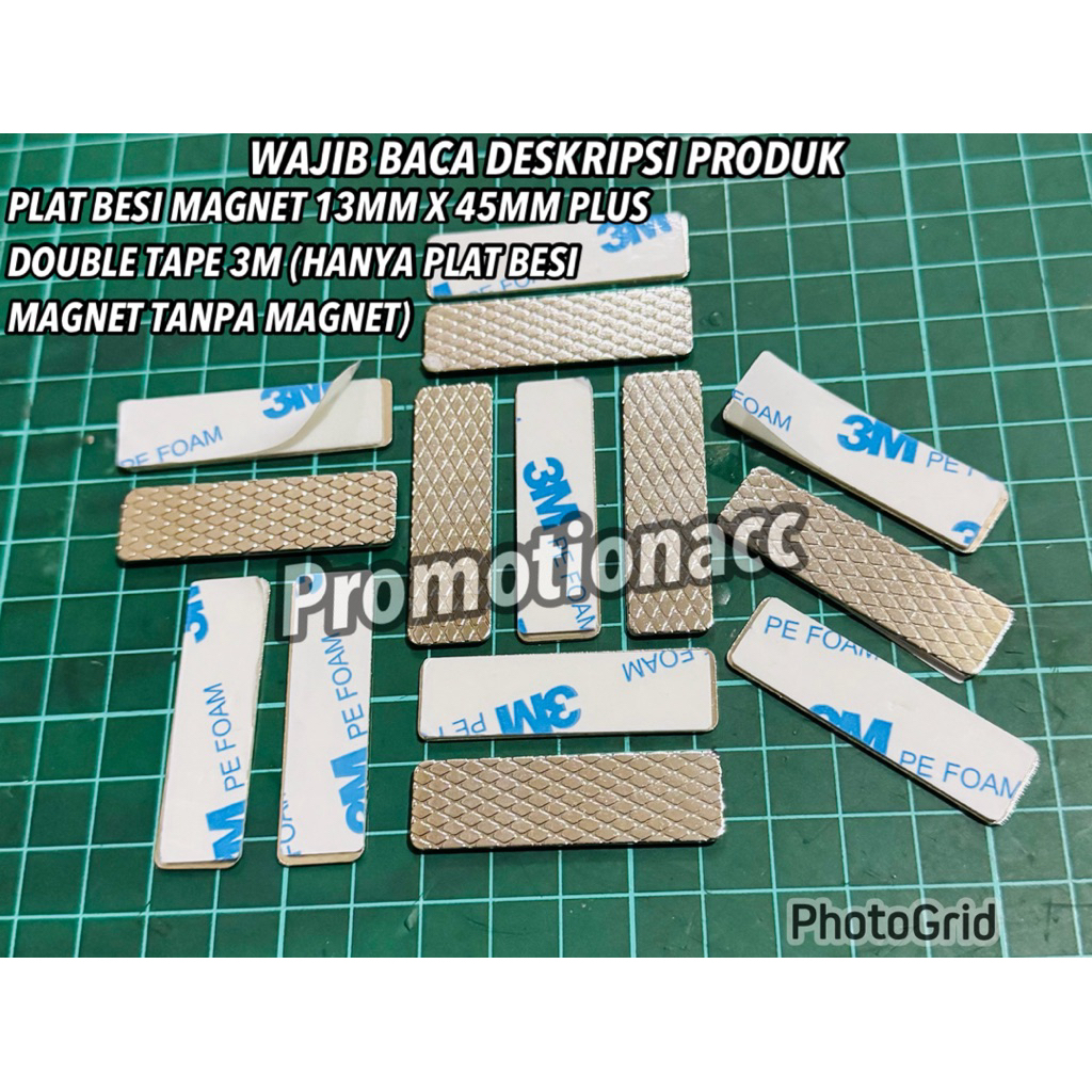 Jual Plat Besi 13mm x 45mm Plus Double Tape / Plat Besi Magnet Nama ...