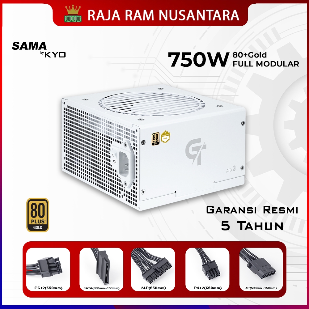 Jual PSU KYO SAMA GT Series ATX 3.1 PCIe 5.1 750W WHITE 80 Plus GOLD Full Modular | Shopee Indonesia