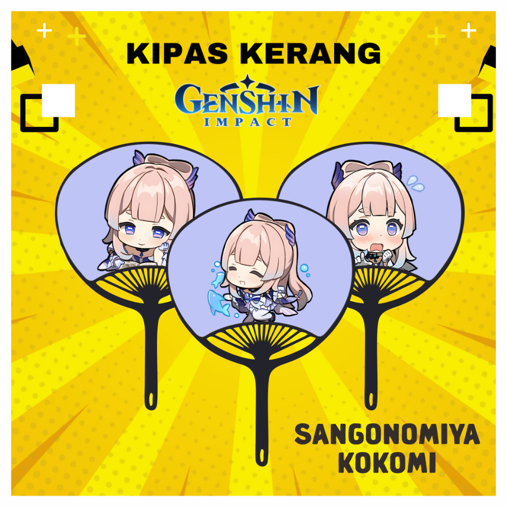 Jual Kipas Kerang Genshin Impact Sangonomiya Kokomi | Kipas Jepang ...