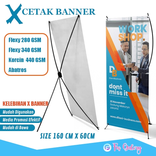 Jual Cetak X BANNER + TIANG 60 x 160 cm | Shopee Indonesia