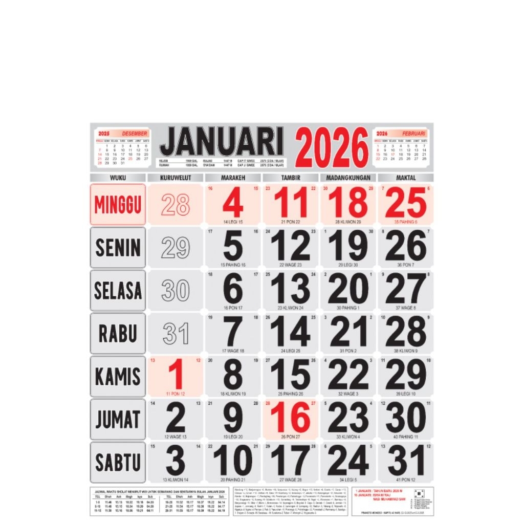 Jual Kalender Jumbo polos 2026 murah meriah | Shopee Indonesia