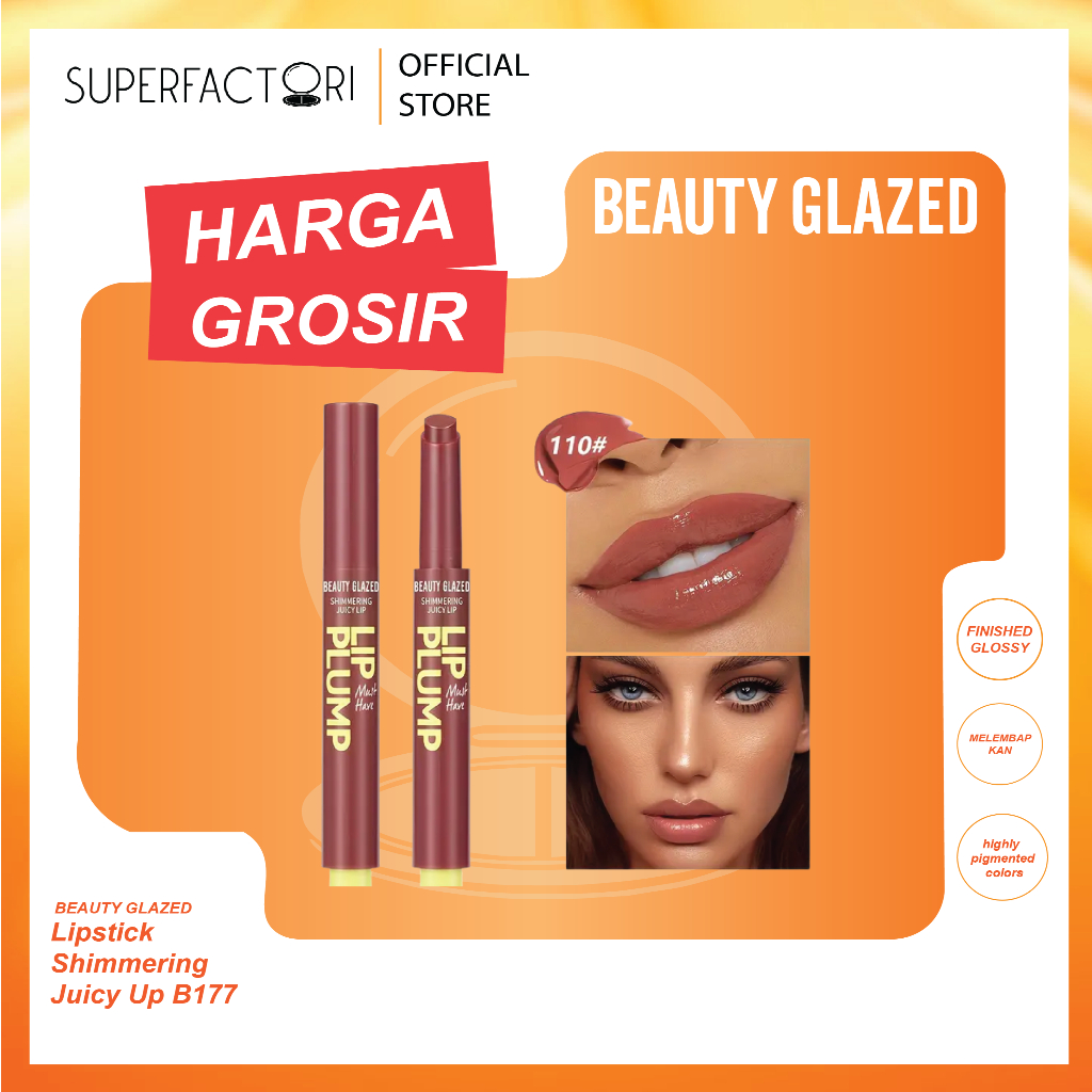 Jual (READY STOCK) BEAUTY GLAZED Lipstick Shimmering Juicy Up B177 ...