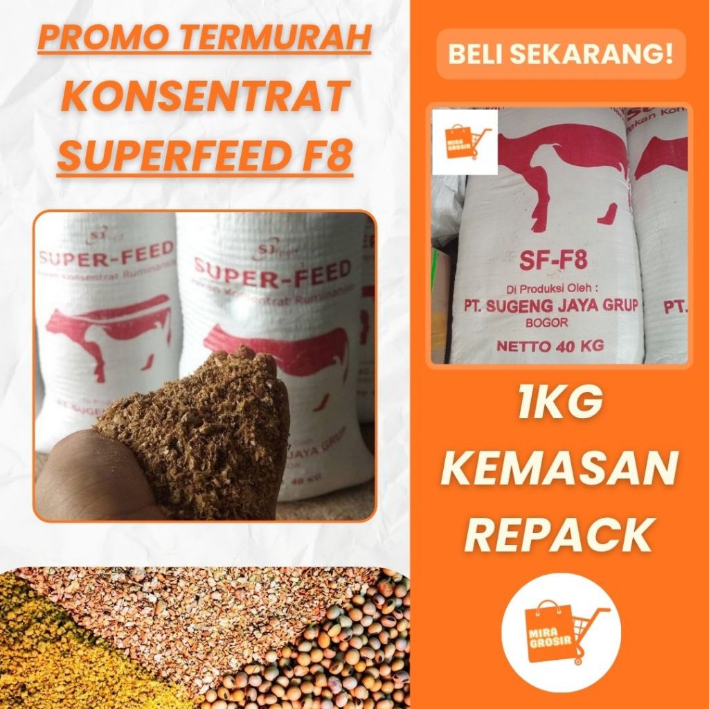 Jual Konsentrat Superfeed F8 kemasan repack 1kg pakan ternak ruminansia ...