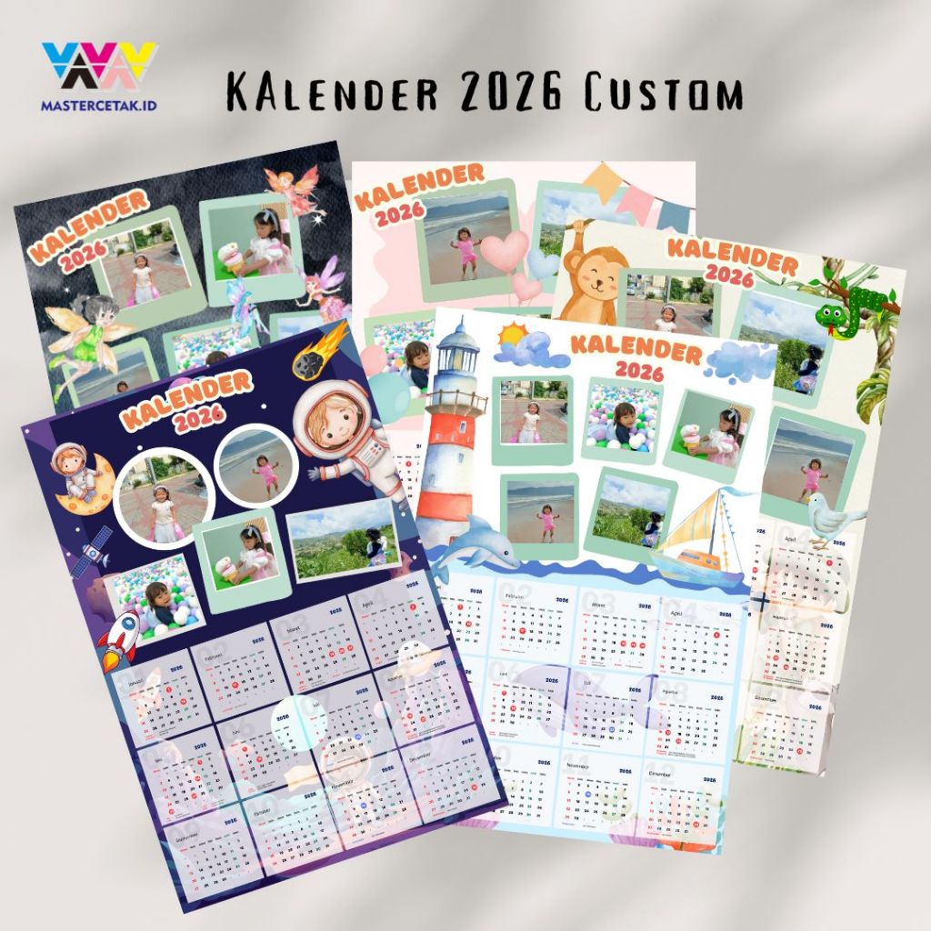 Jual Kalender 2026 Custom 5 Foto Tema Anak Estetik | Shopee Indonesia