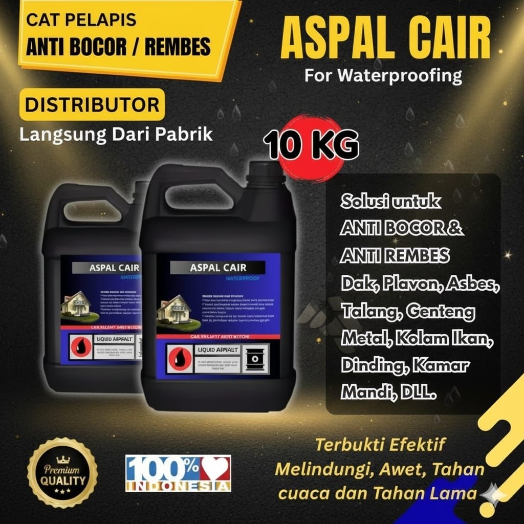 Jual aspal cair 10kg aspal cair emulsion aspal emulsi anti bocor dan ...
