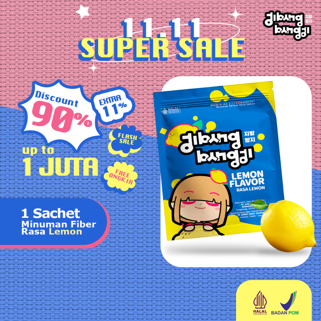 Jual JIBANG BANGJI - Minuman Fiber 1 Sachet Rasa Lemon | Serat dan ...