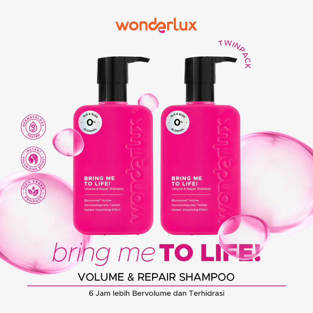 Jual Wonderlux Twin Pack Bring Me To Life! Shampoo to Volume & Repair ...