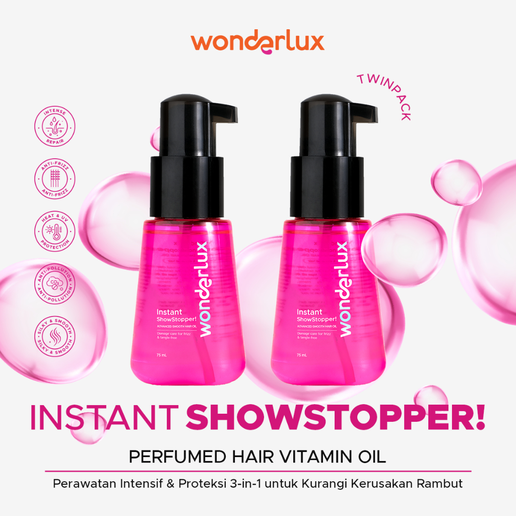 Jual [Twin Pack] Wonderlux Instant Showstopper Hair Perfecting Oil ...