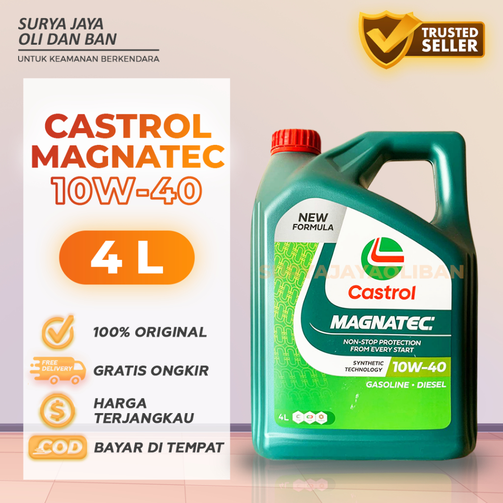 Jual Castrol MAGNATEC 10W-40 4 Liter / Oli Mesin Mobil Bensin dan ...