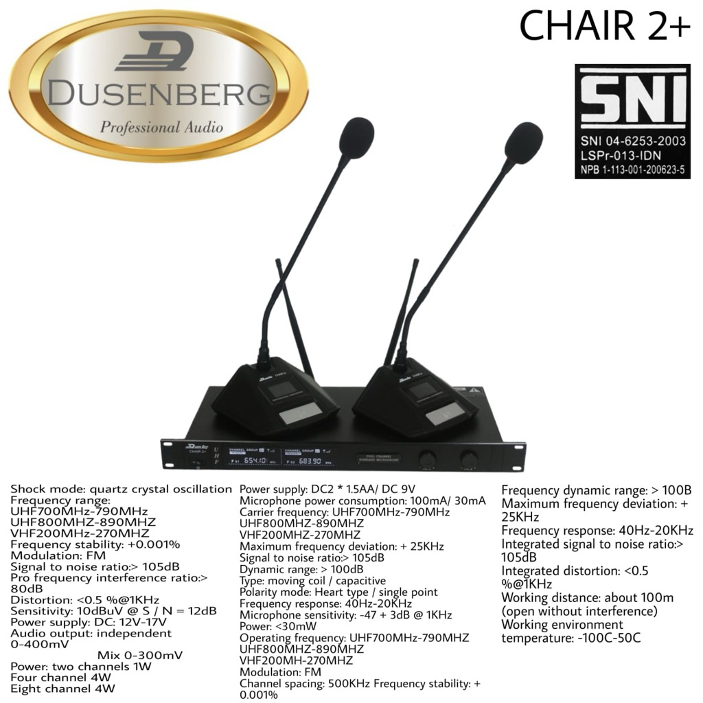 Jual Mic Wireless Conference Dusenberg Chair 2 Mic Wireless Podium ...