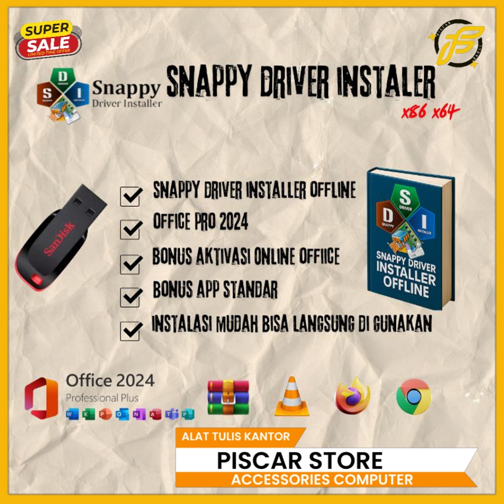 Jual FlashDisk Snappy Driver Installer Offline & Office 2024 Bonus ...