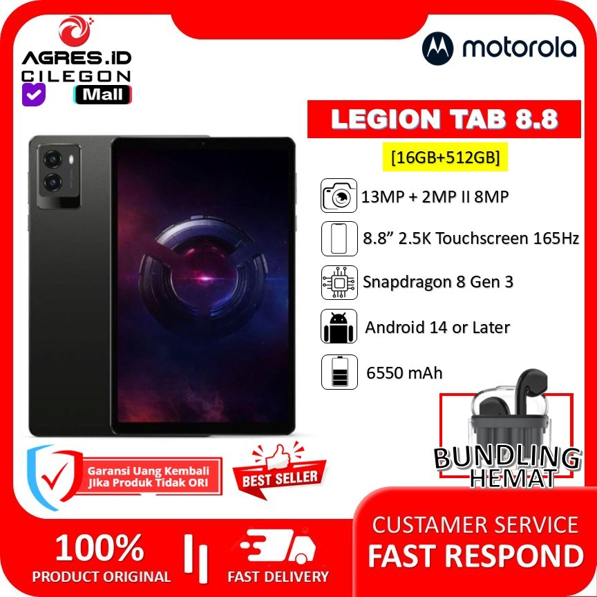 Jual Lenovo Legion Tab 8.8' 2.5K [16GB+512GB] Qualcomm Snapdragon 8 Gen ...