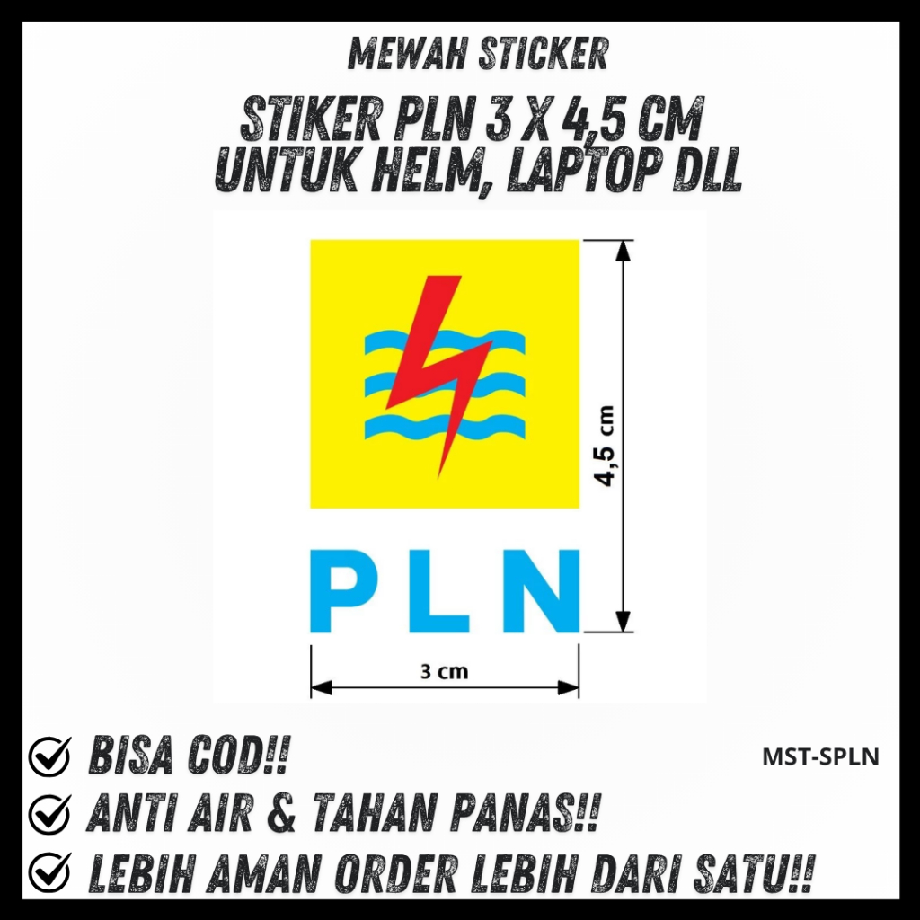 Jual Stiker PLN 3 x 4,5 cm untuk Helm, Laptop dll | Shopee Indonesia