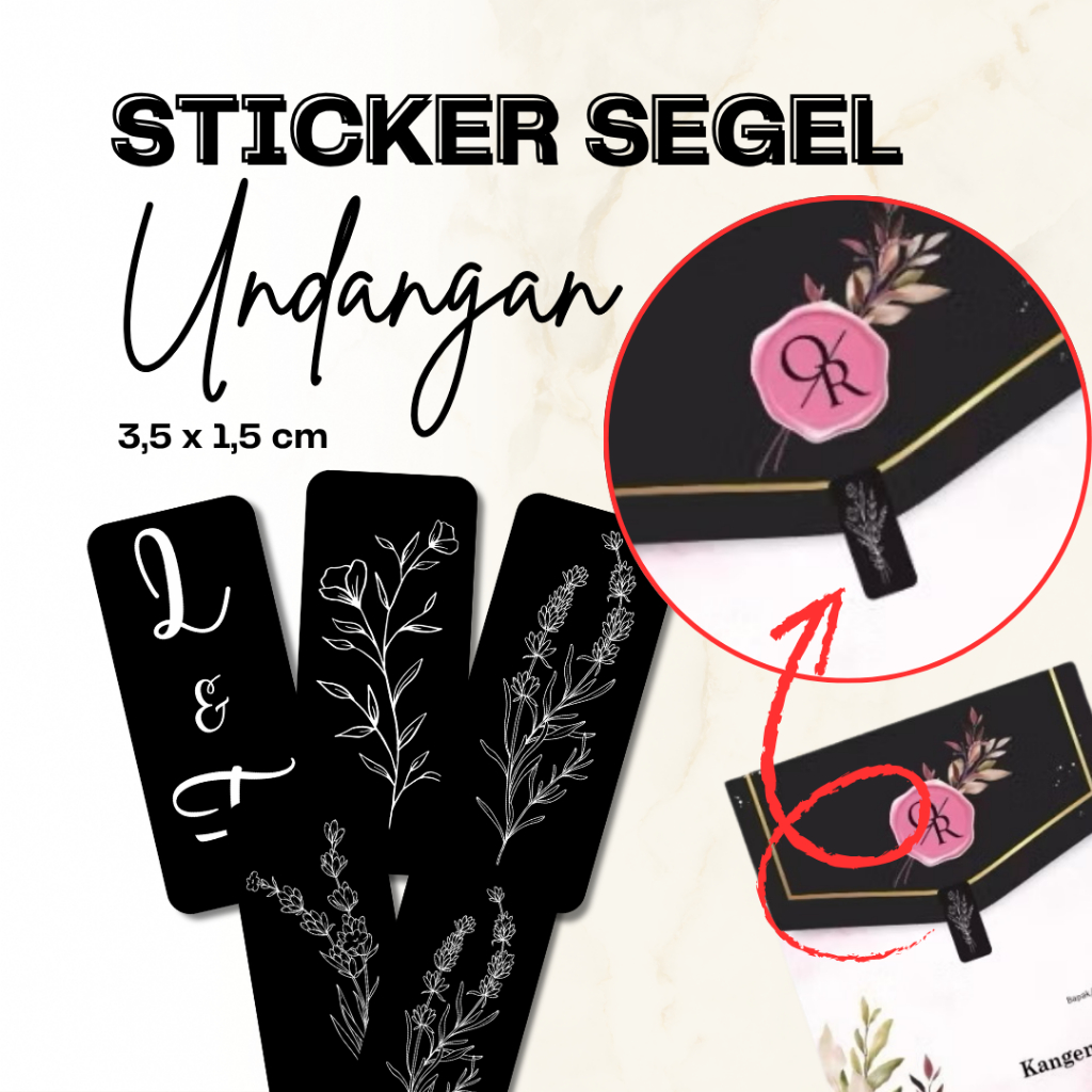 Jual Stiker segel undangan amplop isi 100 / stiker segel amplop hitam ...