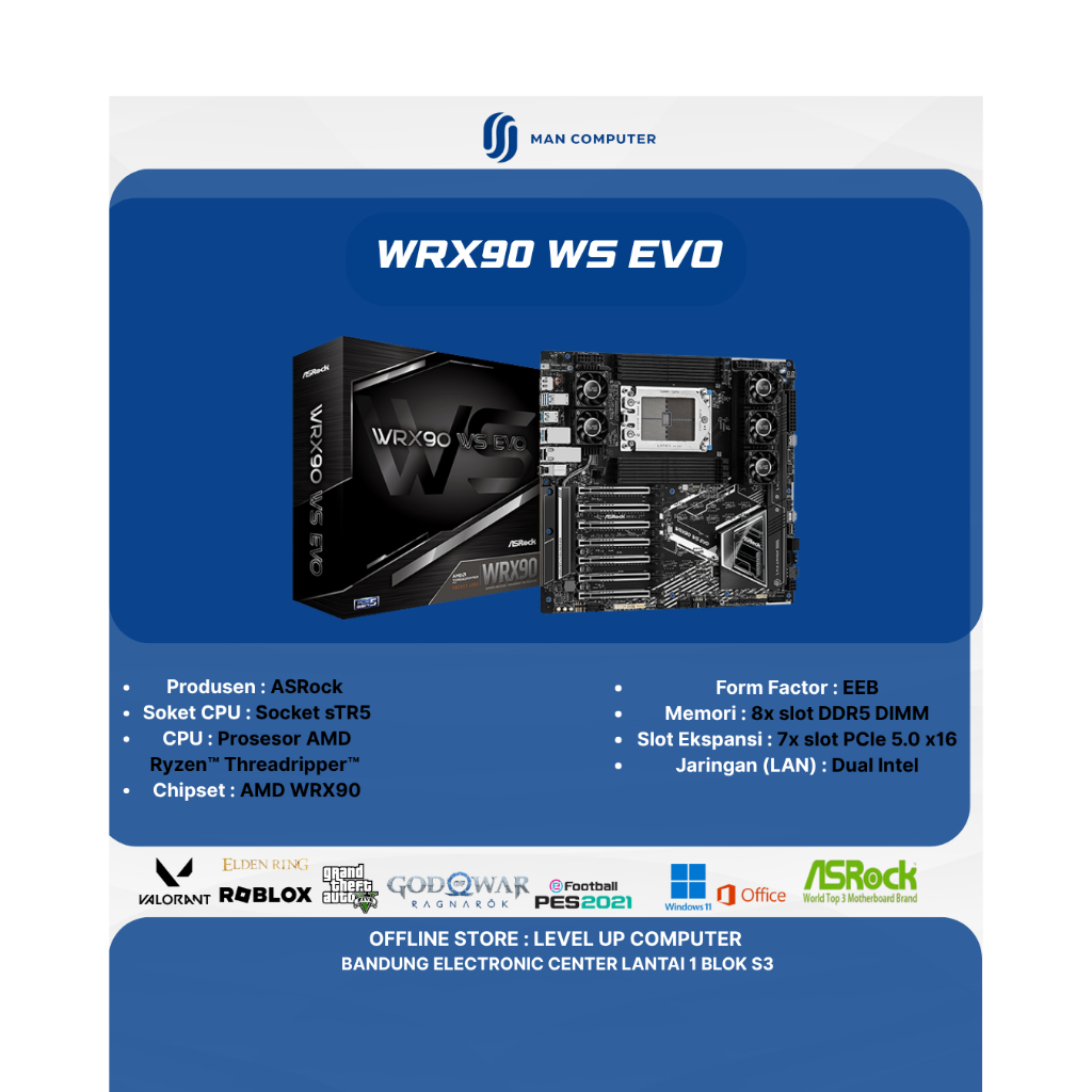 Jual ASRock MothearBoard WRX90 WS EVO Socket sTR5 Prosesor AMD Ryzen ...