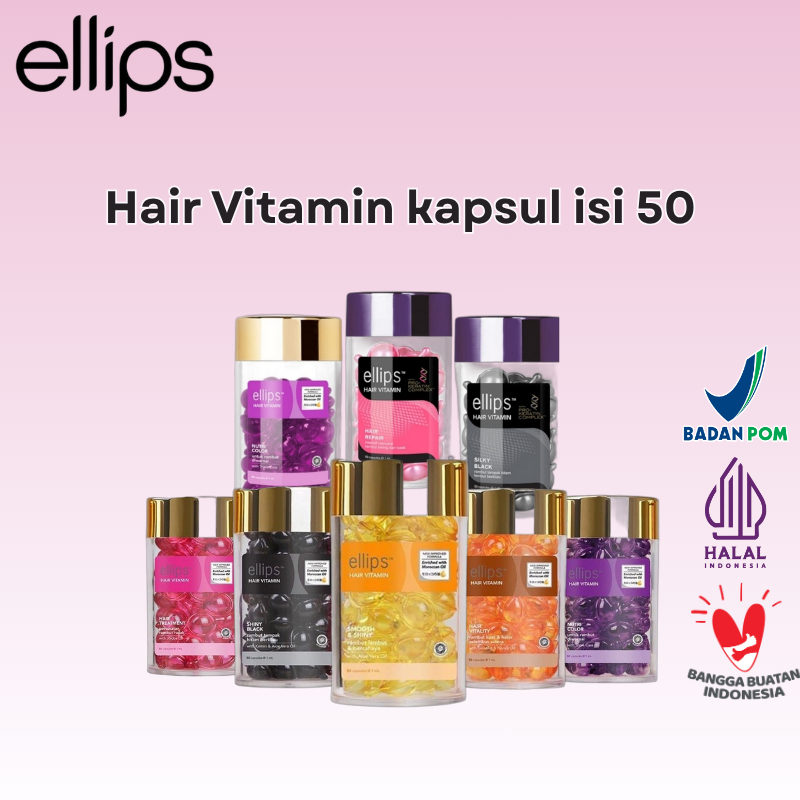 Jual Ellips Hair Vitamin Kemasan Botol 50 kapsul | Shopee Indonesia