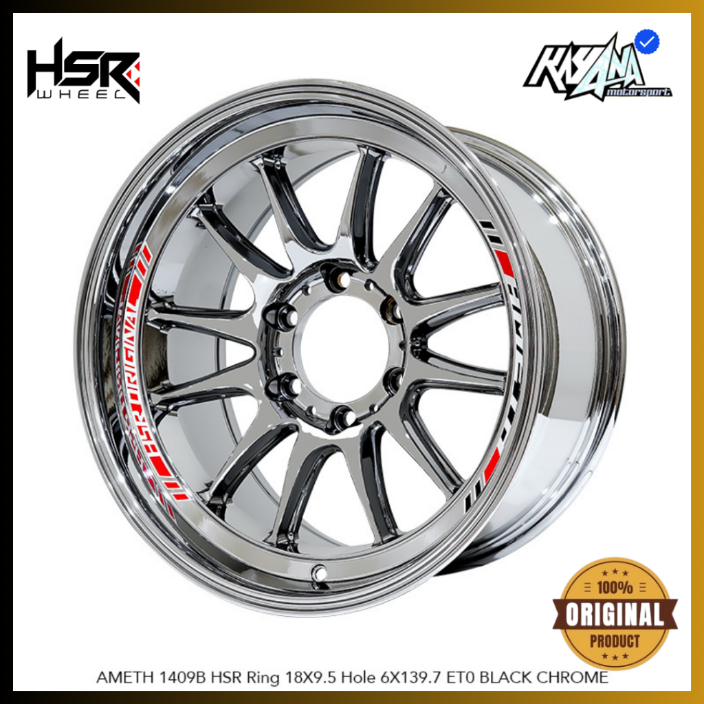 Jual VELG HSR AMETH R18 BLACK CHROME BAUT 6X139,7 BISA BUAT PAJERO ...
