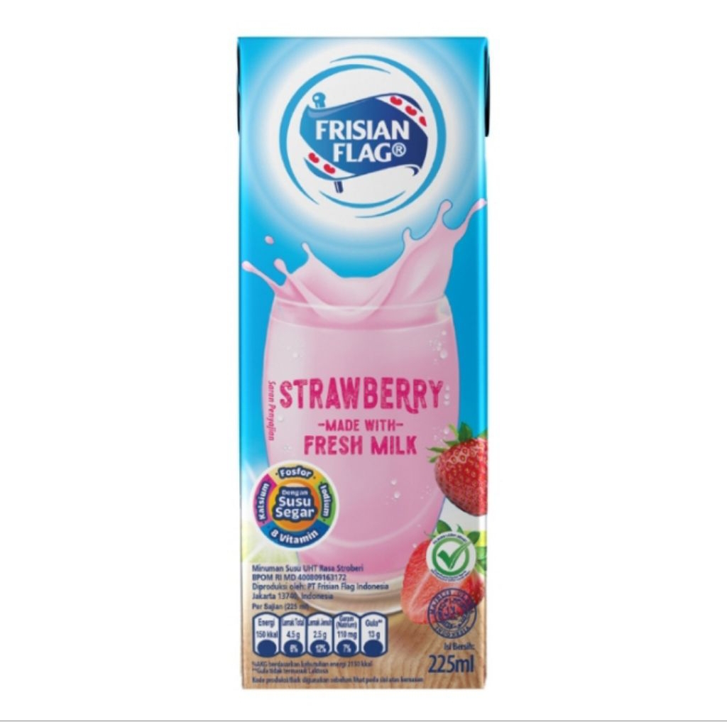 Jual Frisian Flag Susu UHT Stroberi Kotak 225 ml | Shopee Indonesia