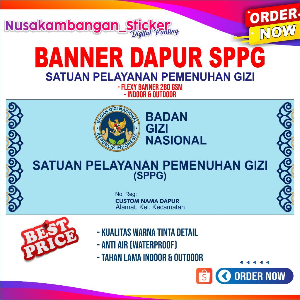 Jual Banner dapur SPPG / Banner BGN / Spanduk Dapur SPPG / Spanduk ...