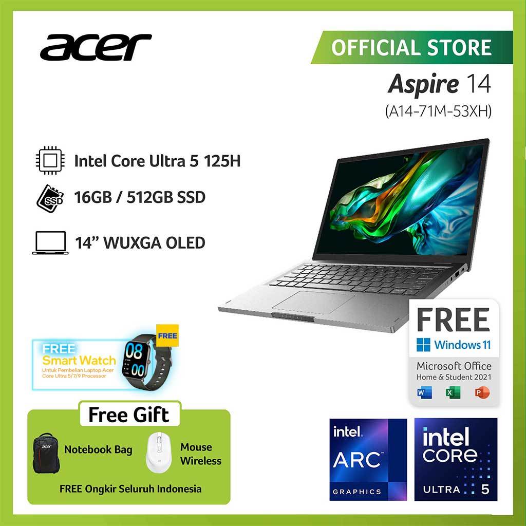 Jual (FREE MOUSE WIRELESS & SMARTWATCH) ACER LAPTOP ASPIRE 14 AI OLED ...