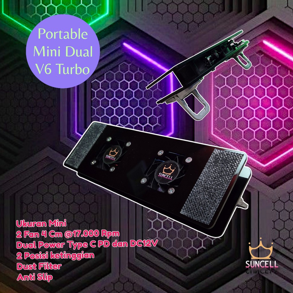 Jual Cooling pad Mini Double V6 Turbo 4 cm | Shopee Indonesia