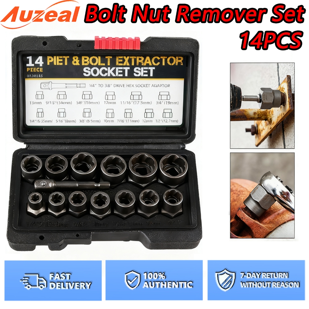 Jual Auzeal Alat Pembuka Baut Mur Hex Rusak 8mm-19mm Set Kunci Ring ...