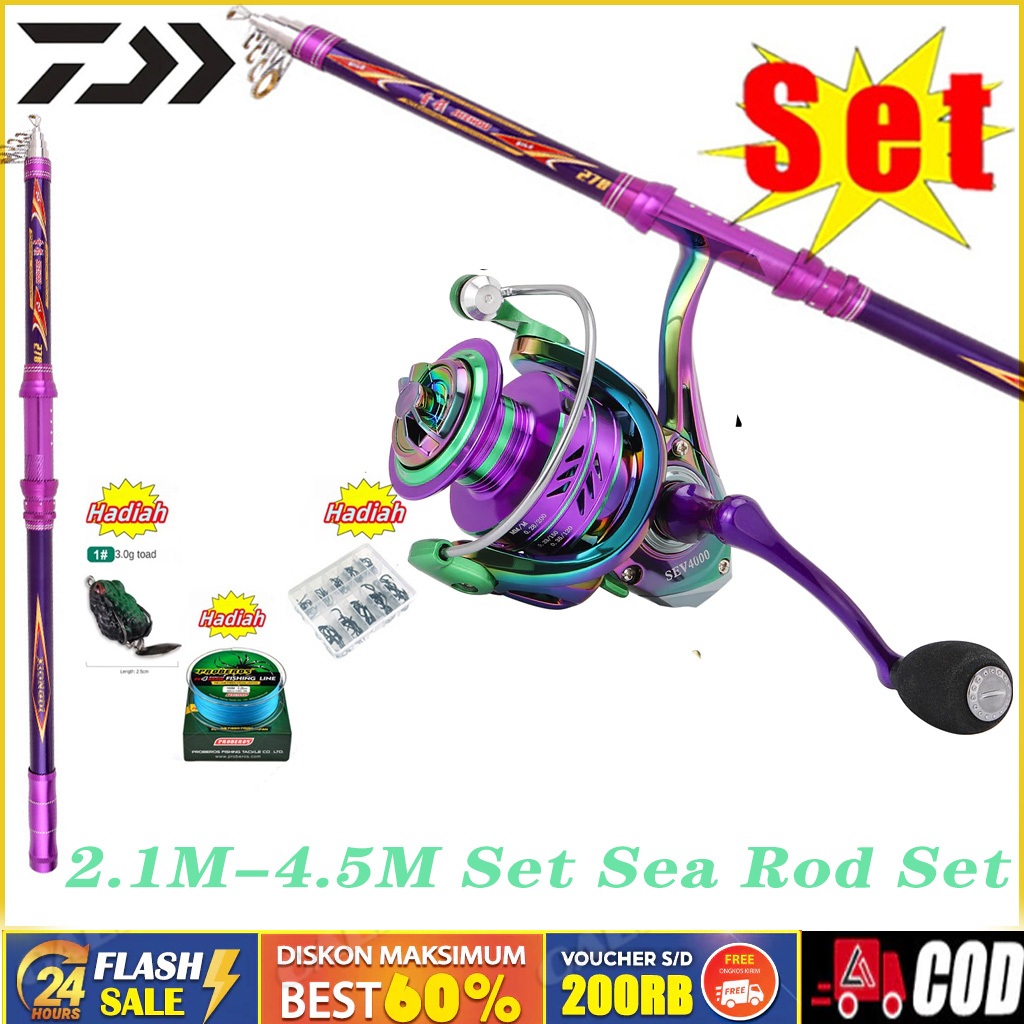 Jual 2025 New DAIWA Joran Pancing Set 1.8-3.3m Pancingan 1000-6000 Reel ...