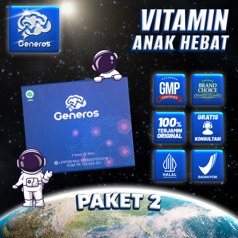 Jual DISTRIBUTOR GENEROS NO 1 PAKET 2 BOX VITAMIN ANAK HEBAT ISI 4 ...