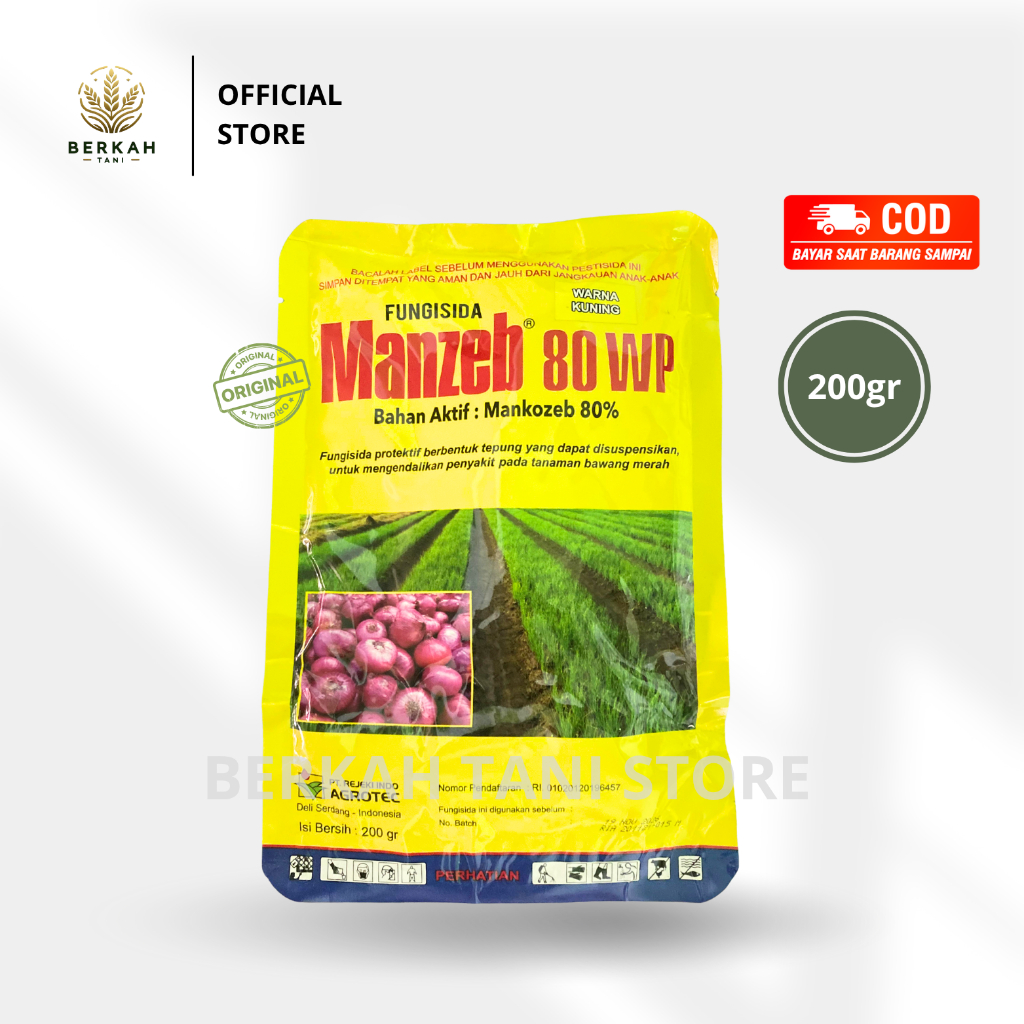 Jual FUNGISIDA MANZEB 80WP WARNA KUNING 200GR I Mankozeb 80% | Shopee ...