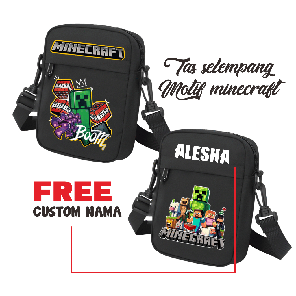 Jual tas minecraft anak tas selempang anak / tas slingbag anak ...