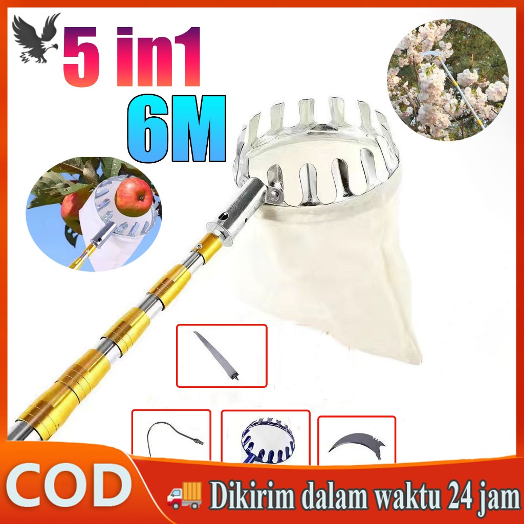 Jual 6M 5in1 Tongkat Panjang Untuk Petik Buah metal fruit picker ...