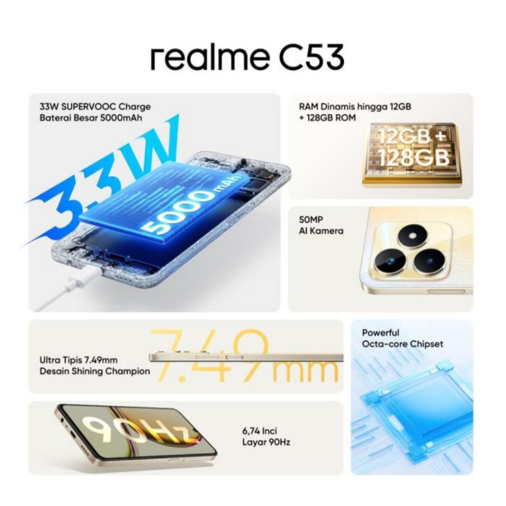 Jual HP REALME C53 NFC 6/128GB - RELMI C 53 RAM 6GB ROM 128GB GARANSI ...
