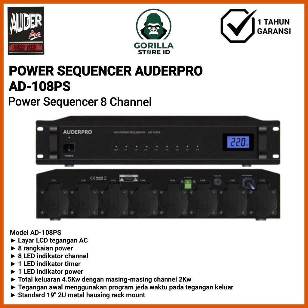 Jual AUDERPRO POWER SEQUENCER AD-108PS | Shopee Indonesia