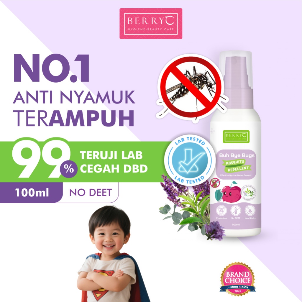 Jual BerryC Buh Bye Bugs 100ml - Spray Anti Nyamuk Anak - Dewasa No ...
